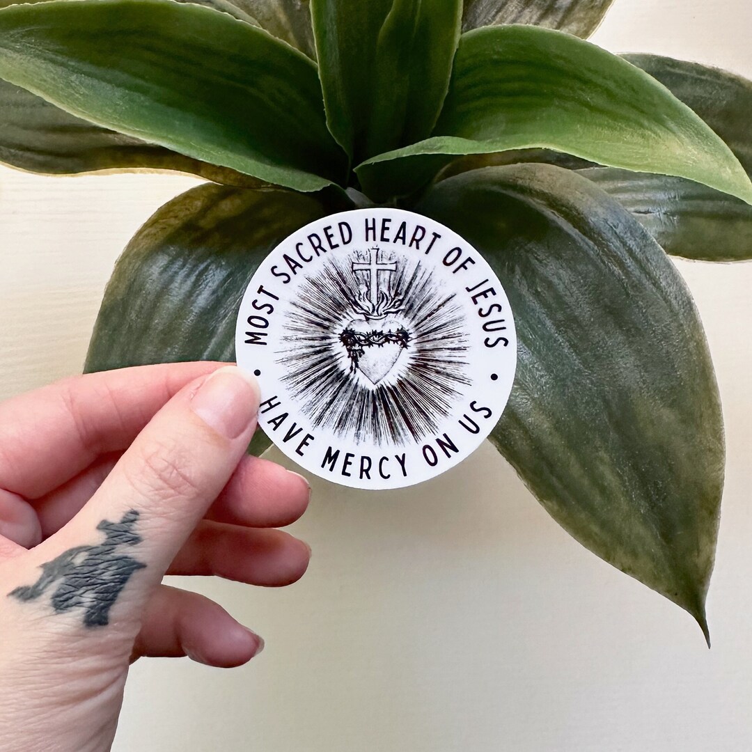 Mini* Most Sacred Heart of Jesus Have Mercy on Us Vintage Sticker ...