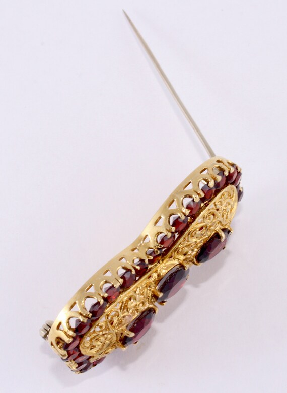 Victorian Bohemian Garnet Pin Brooch 18K Yellow Gold … - Gem