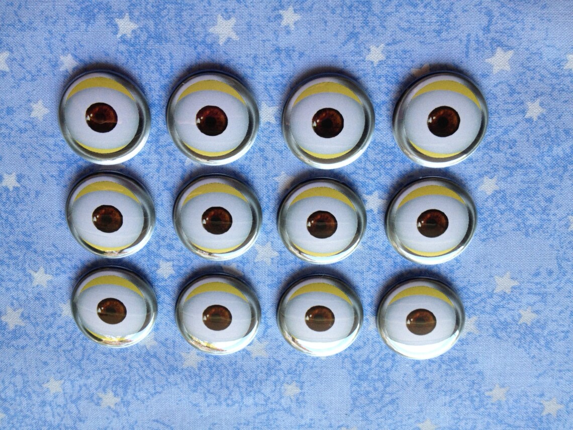 Minion Eyes, Despicable Me, 1" Flatback Buttons, 12 Buttons Total - Etsy
