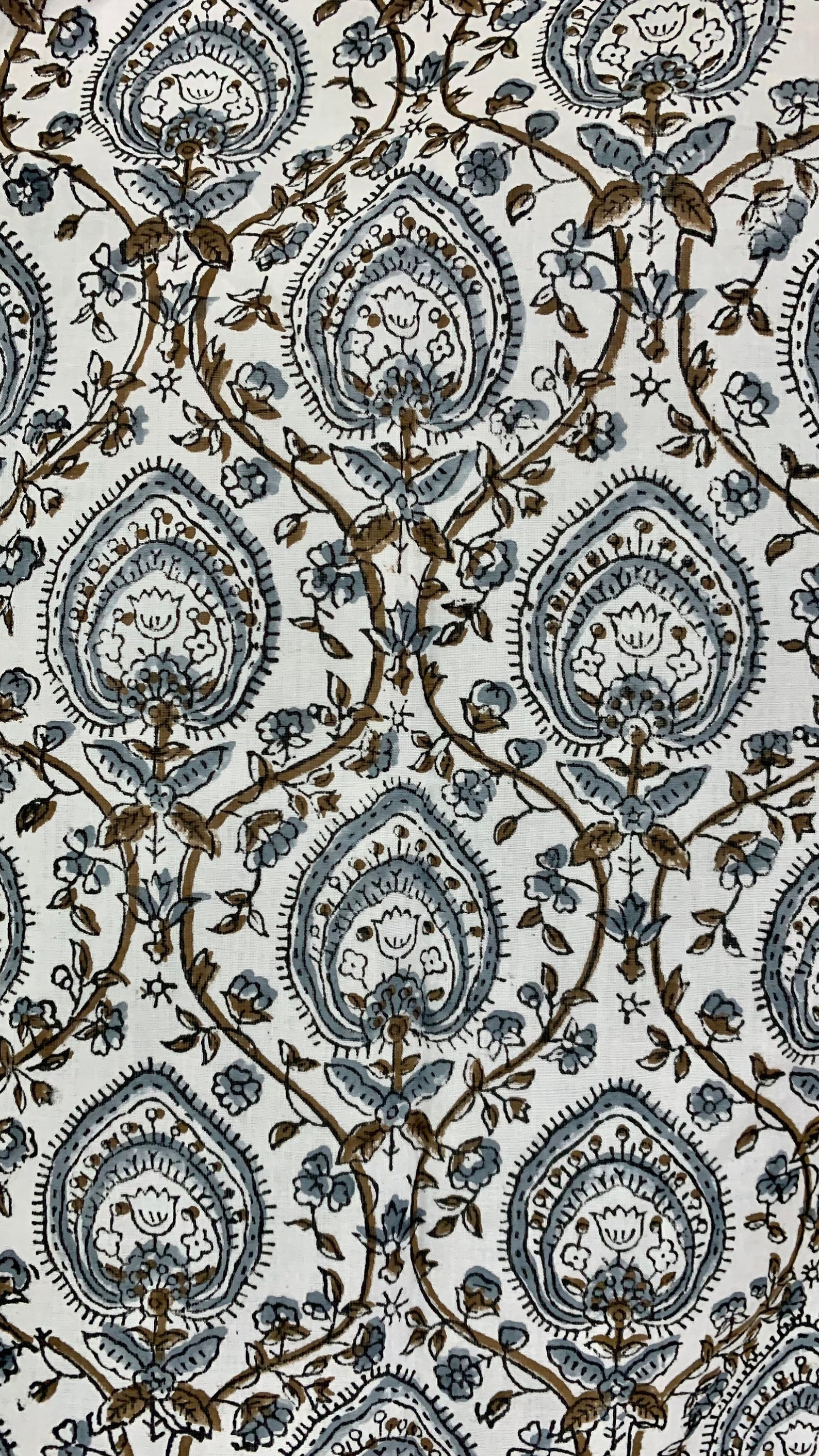 Hand block print floral print soft cotton fabric Fabric | Etsy