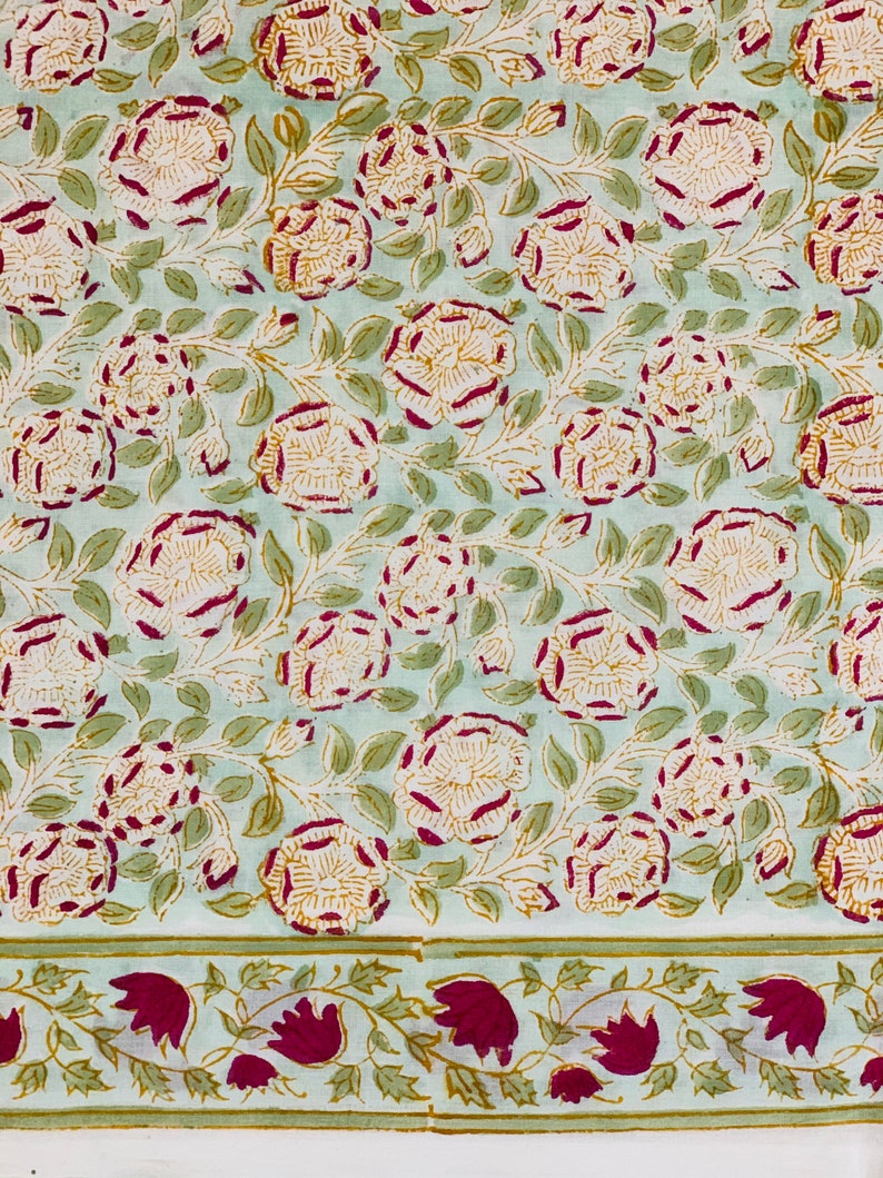 Hand Block Print Floral Print Soft Cotton Fabric Fabric - Etsy