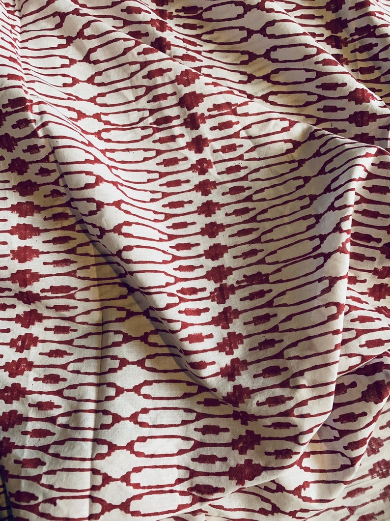 Maroon Hand Block Print Floral Print Soft Cotton Fabric - Etsy
