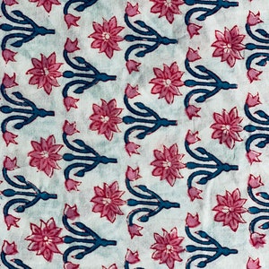 Pink Hand Block Print, Printed Cotton Fabric, Block Printed Fabric ...