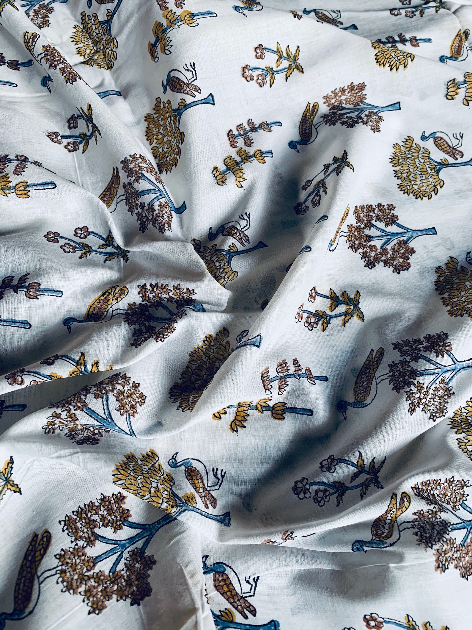 Cotton Fabric floral block print sewing theme fabric modern | Etsy