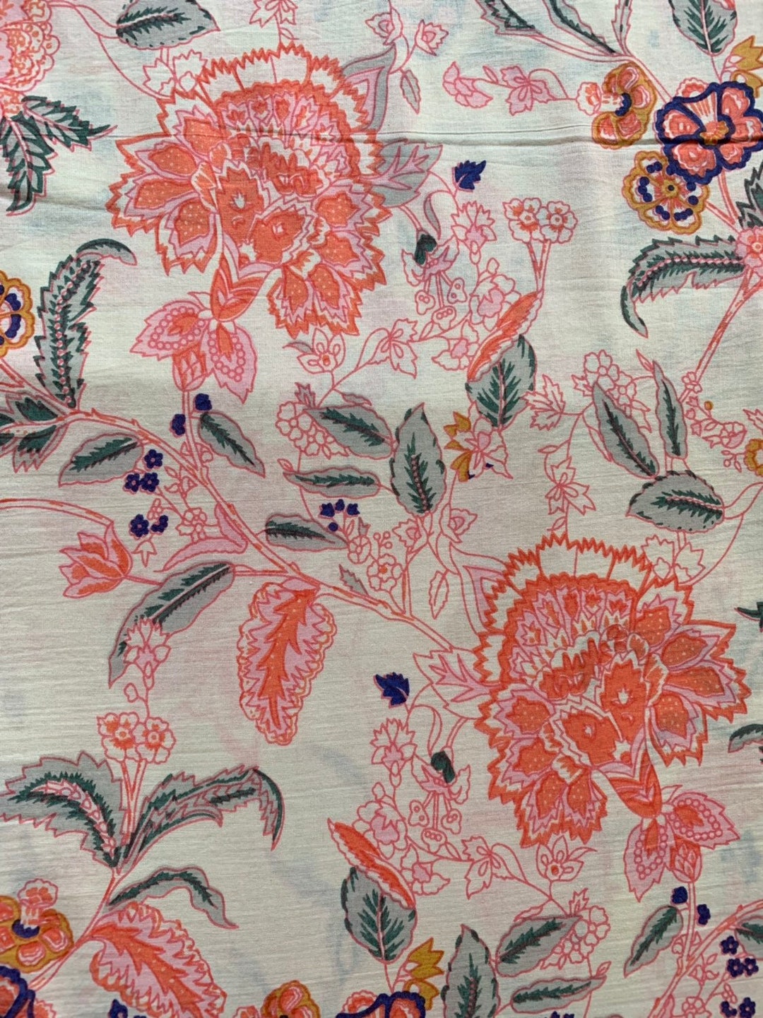Soft Cotton Fabric Floral Screen Print Soft Cotton Fabric Print Cotton ...
