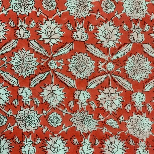 Floral Print Fabric Cotton Indian Block Print Fabric Light - Etsy