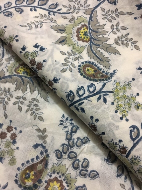 Paisley Print Hand Block Print Printed Cotton Fabric Block - Etsy