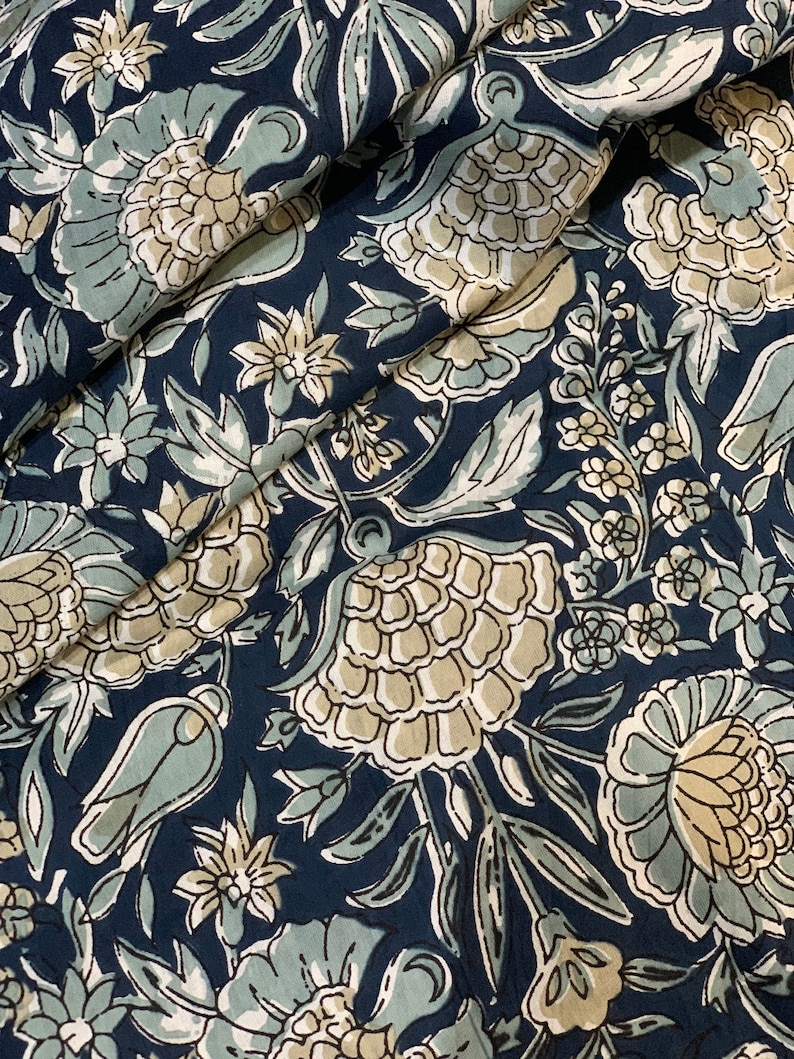 Modern Floral Fabric Soft Cotton Fabric Floral Screen Print - Etsy