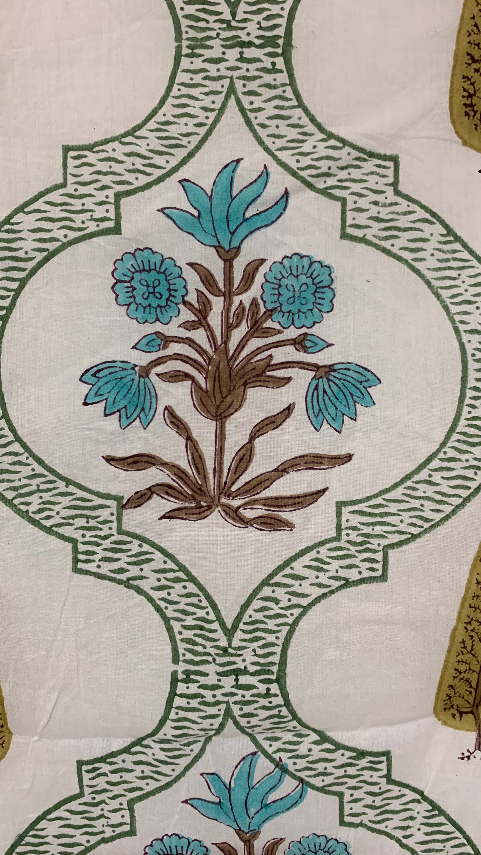 Hand block print floral print soft cotton fabric Fabric | Etsy