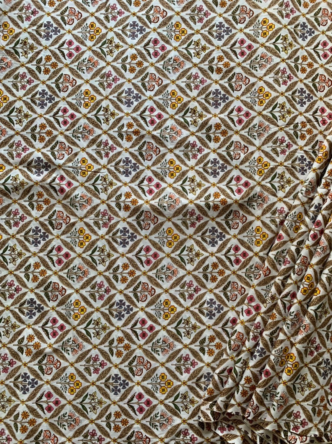 Multi color block print fabric cotton fabric vegetable dyes | Etsy