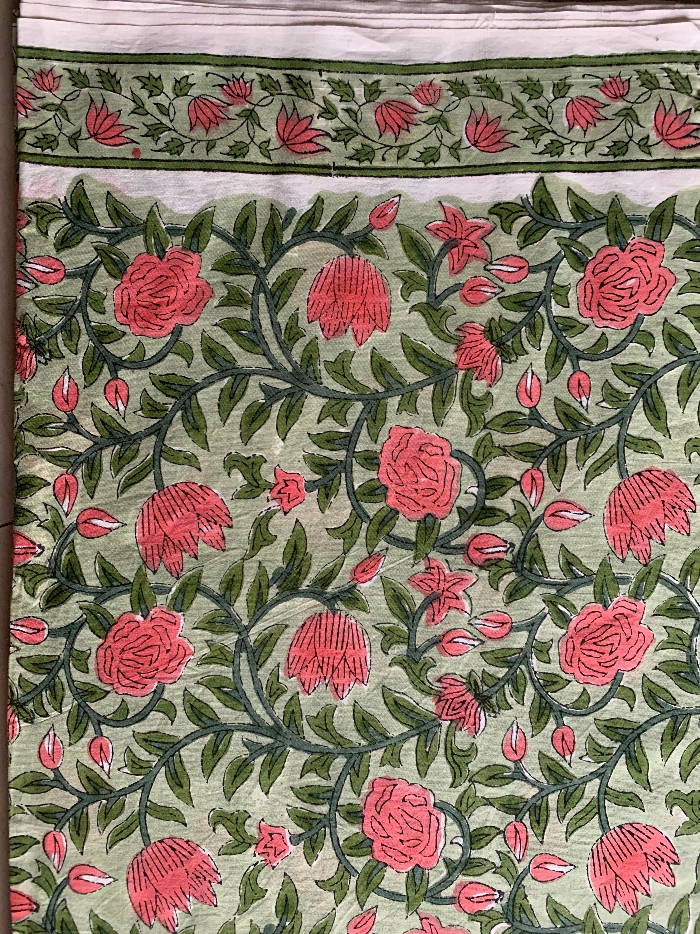 Hand Block Print Floral Print Soft Cotton Fabric Fabric | Etsy