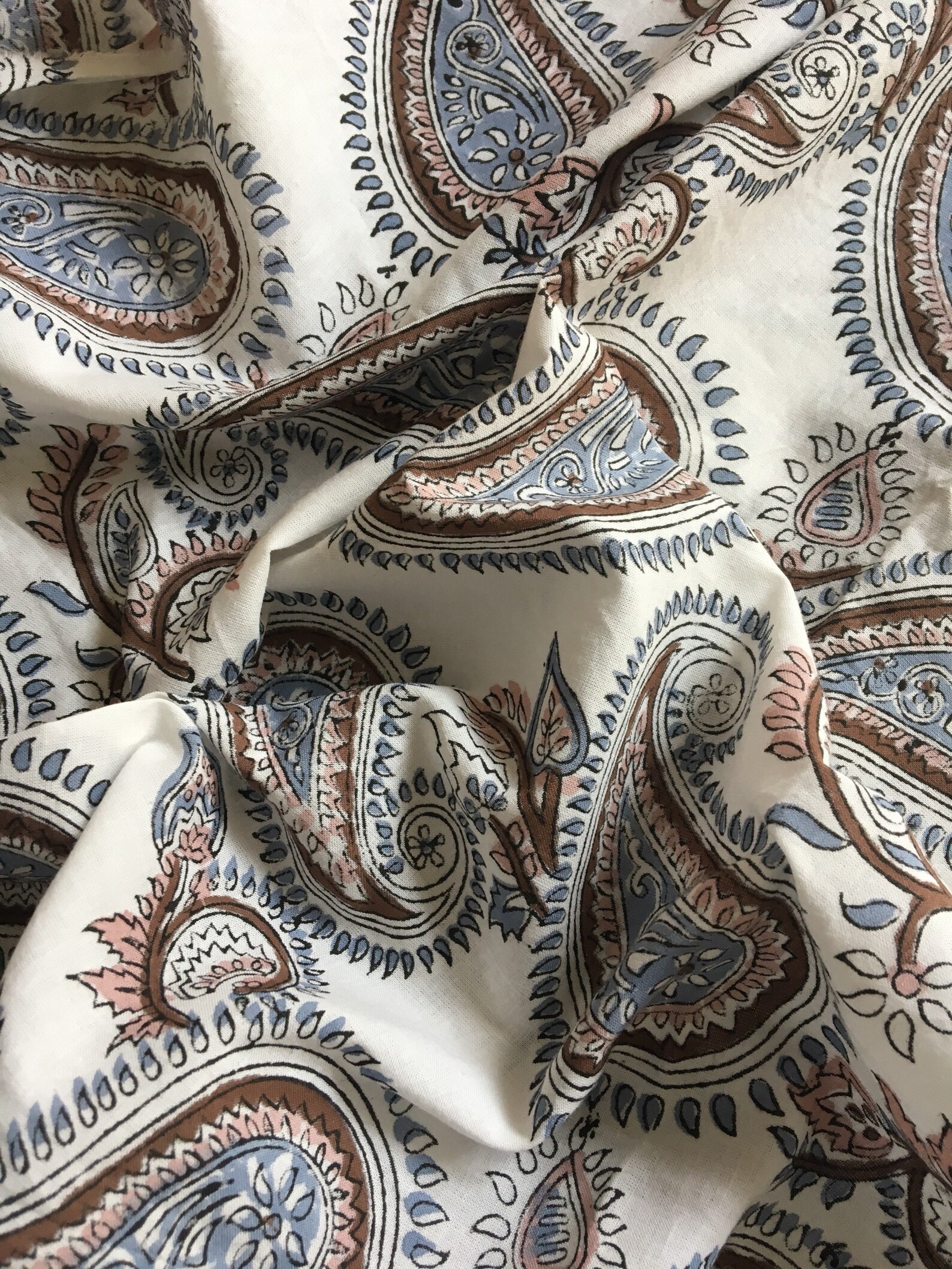 Block Print Fabric Sewing Theme Fabric Modern Floral Fabric - Etsy