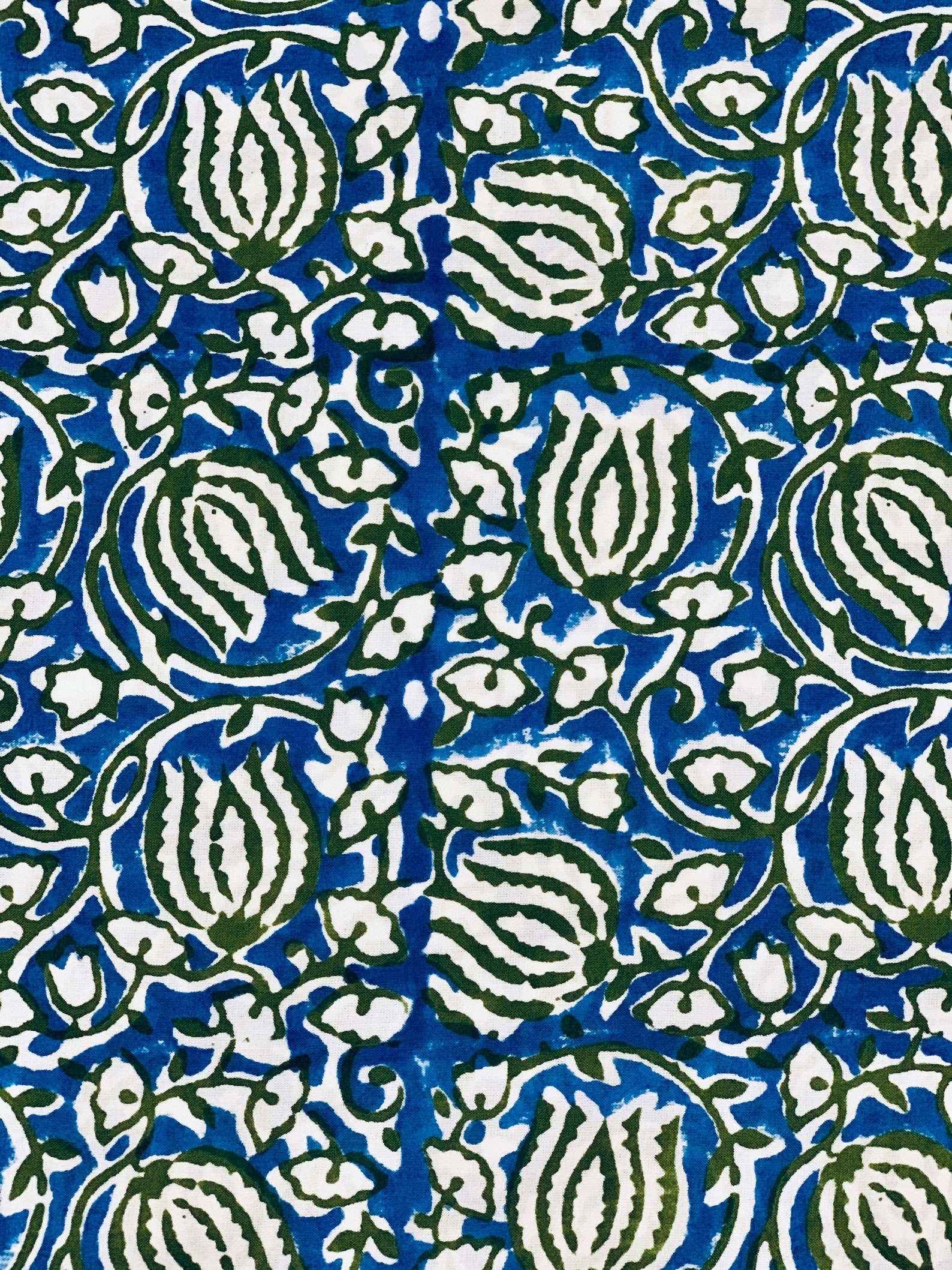 Hand block print floral print soft cotton fabric Fabric | Etsy