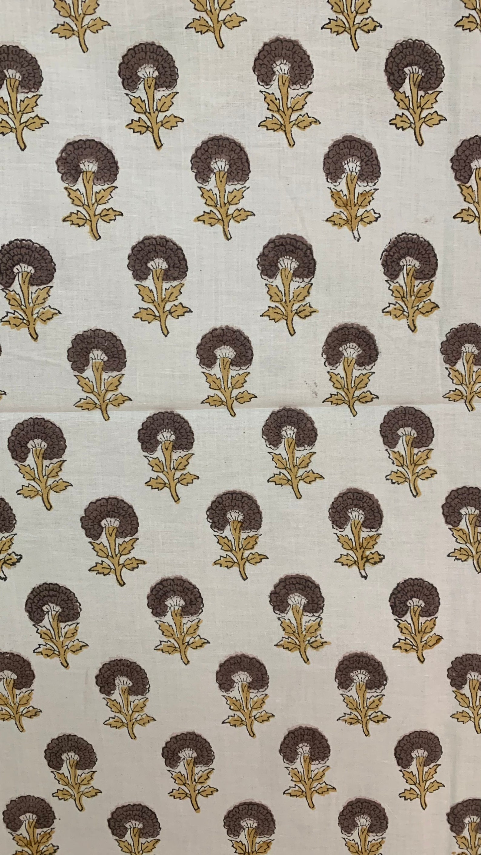 Brown Soft Cotton Fabric Floral Block Print Soft Cotton Fabric - Etsy
