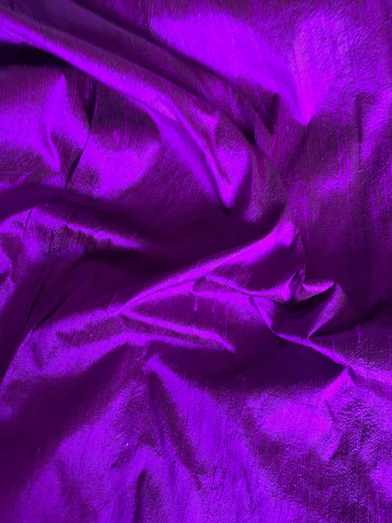 Iridescent Purple Black Raw Silk Dupioni Fabric - 44" Wide - Etsy