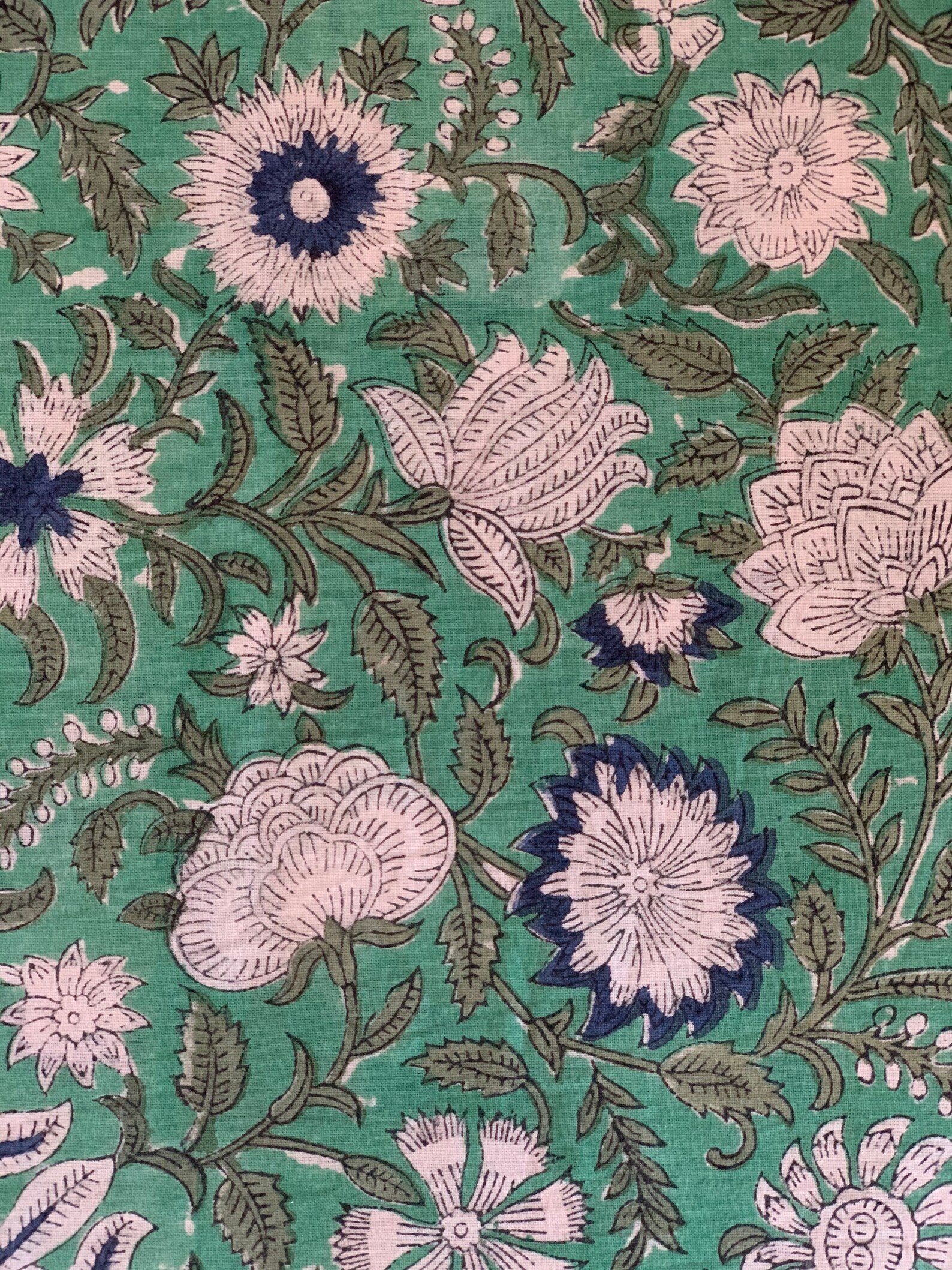 Floral Block Print Cotton Fabric Sewing Theme Fabric Womens | Etsy