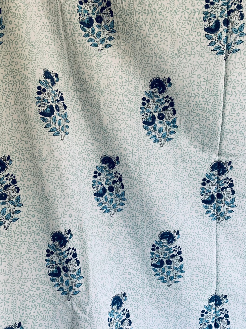 Floral Print Cotton Fabric Floral Block Print Sewing Theme | Etsy