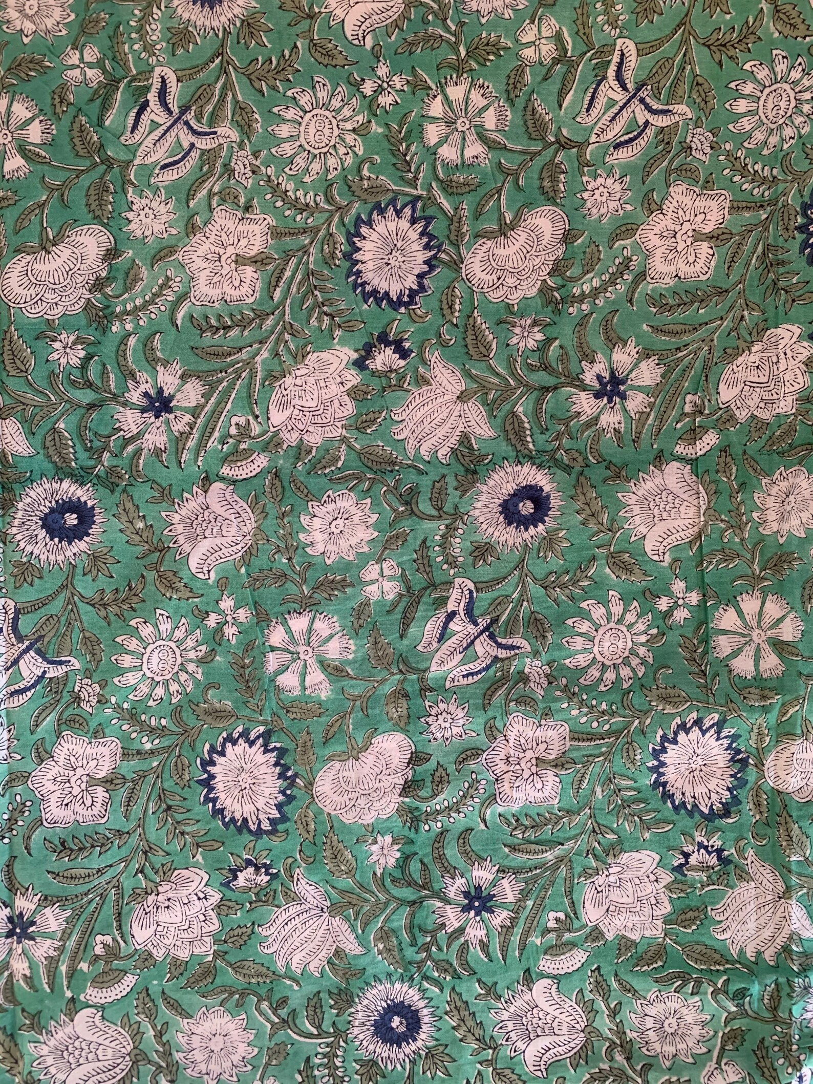 Floral Block Print Cotton Fabric Sewing Theme Fabric Womens - Etsy