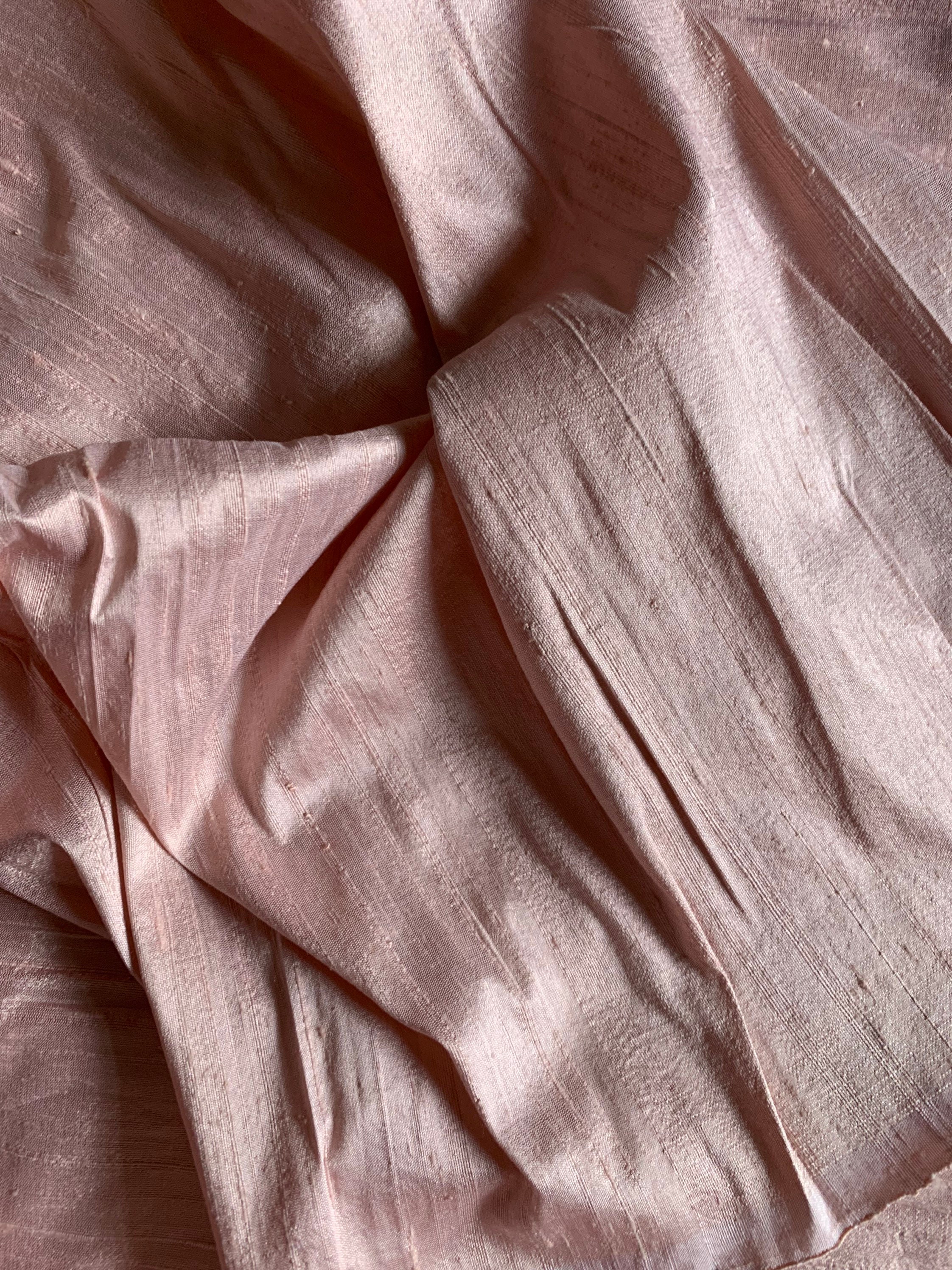 Misty Rose Indian Dupioni Fabric Raw Silk by Yard Weddings | Etsy