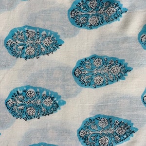 Soft Cotton Fabric Floral Block Print Soft Cotton Fabric Print Cotton ...