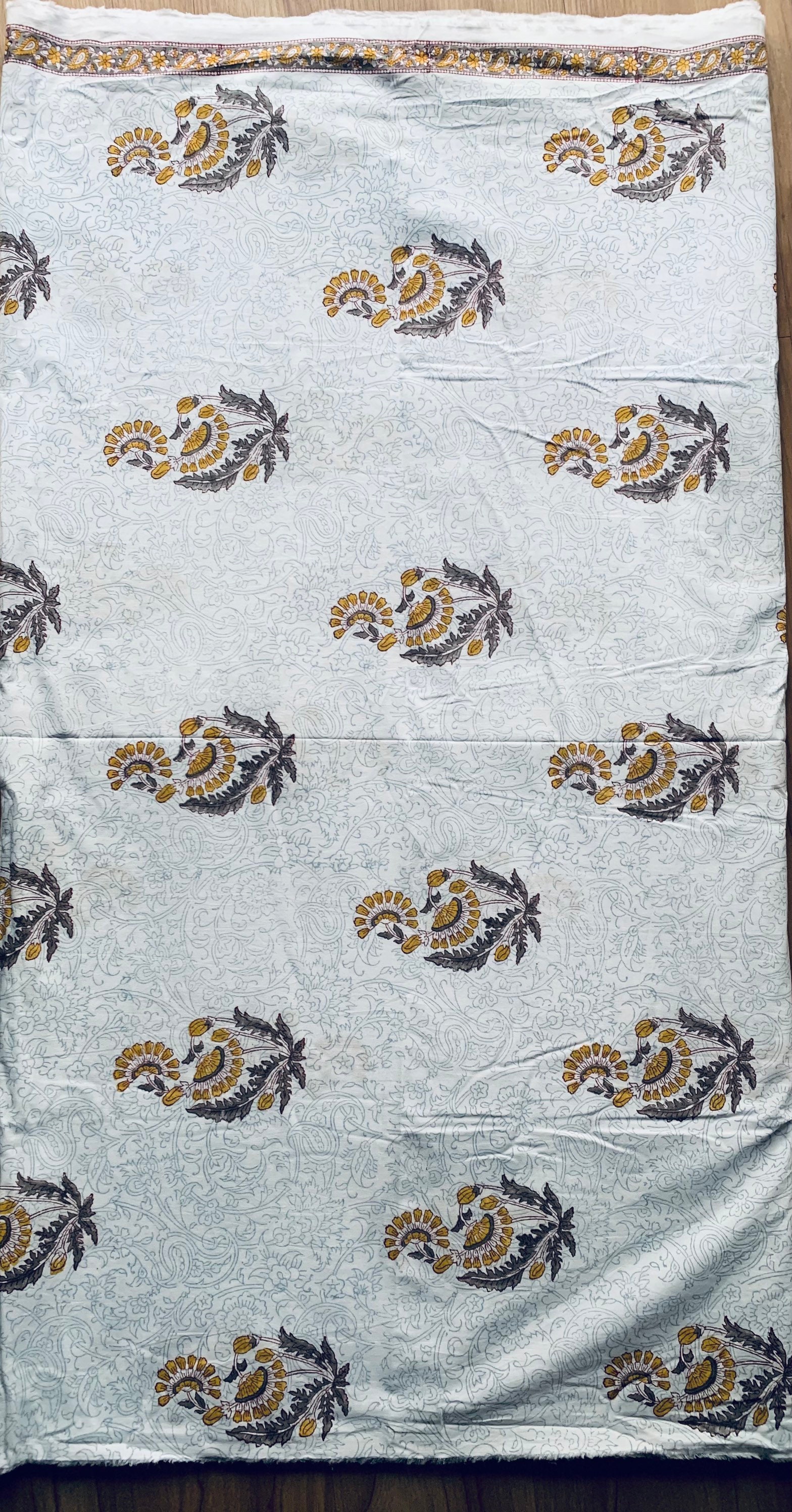 Floral Block Print Cotton Fabric Sewing Fabric Modern Floral | Etsy