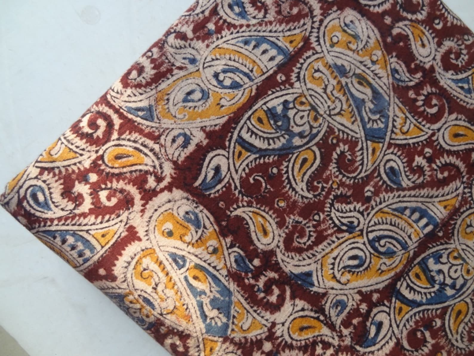 Block Print Fabric Paisley Print Kalamkari Fabric Fabric by - Etsy