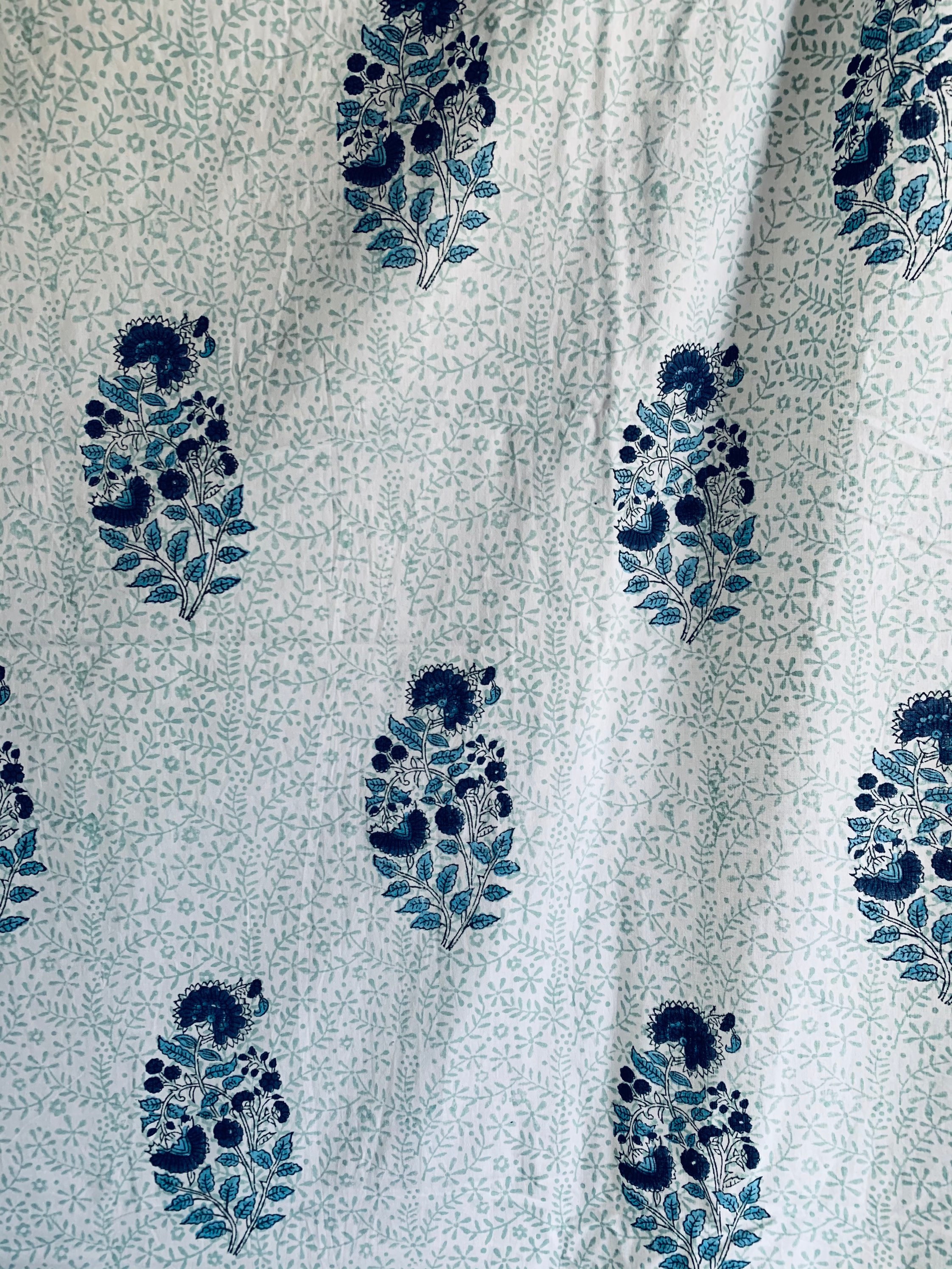 Floral print Cotton Fabric floral block print sewing theme | Etsy