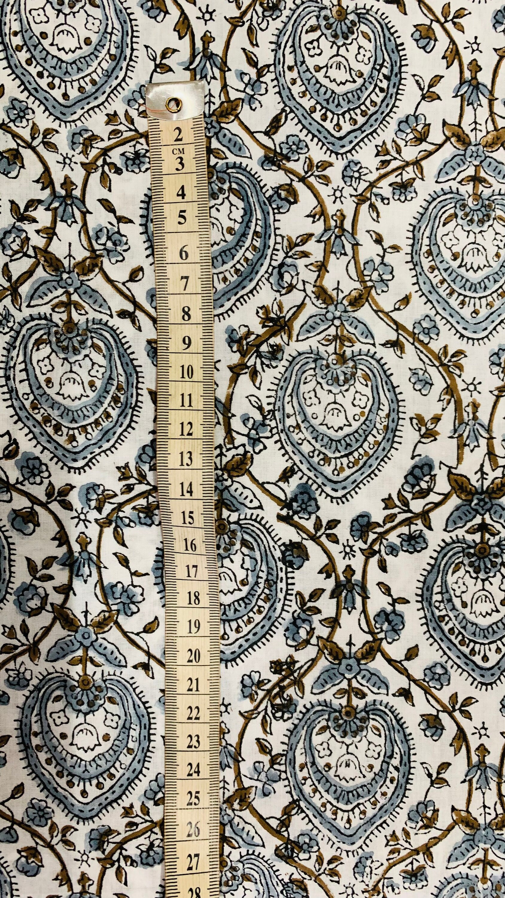 Hand block print floral print soft cotton fabric Fabric | Etsy