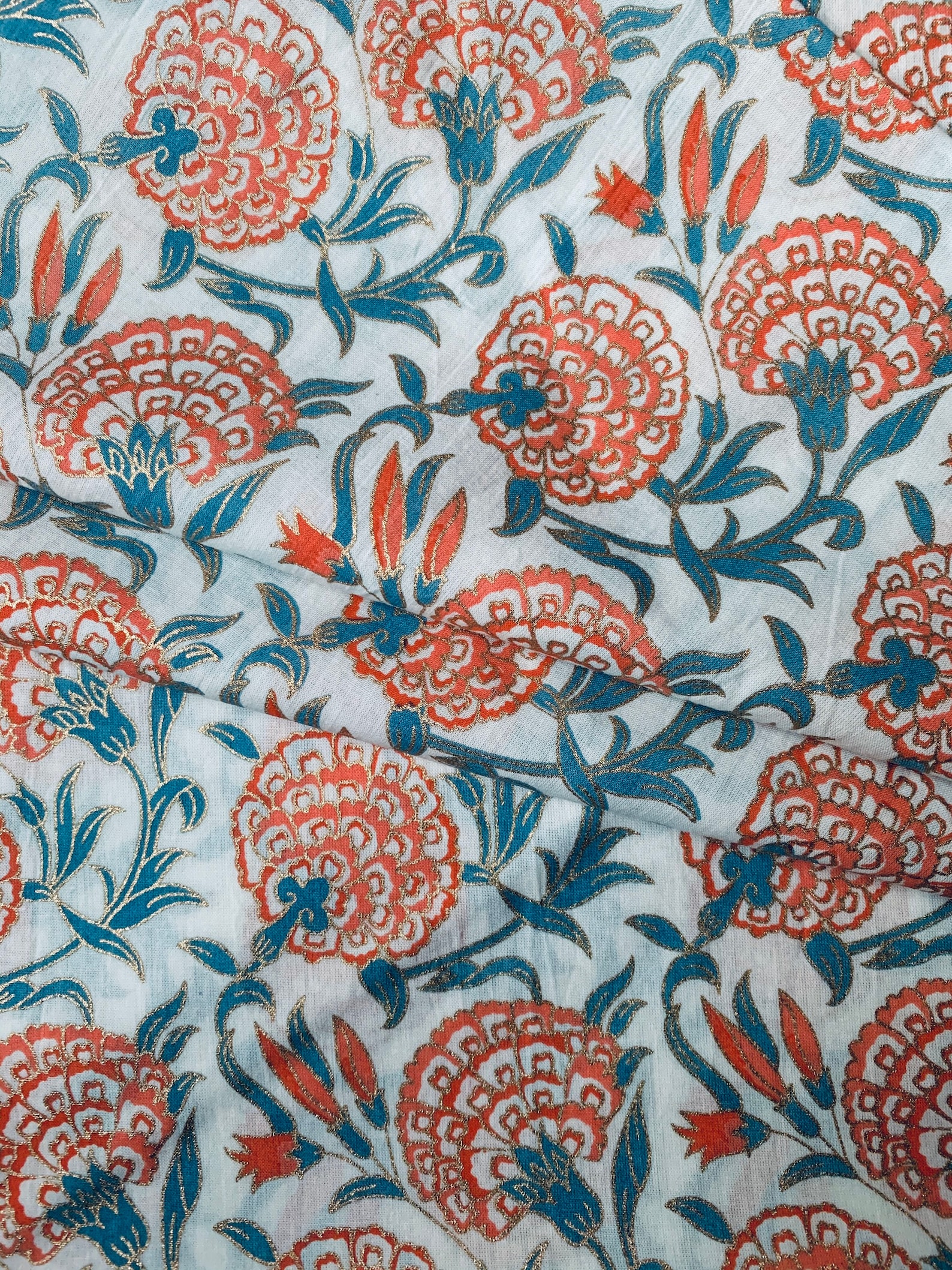 Modern floral fabric soft Cotton Fabric floral screen print | Etsy