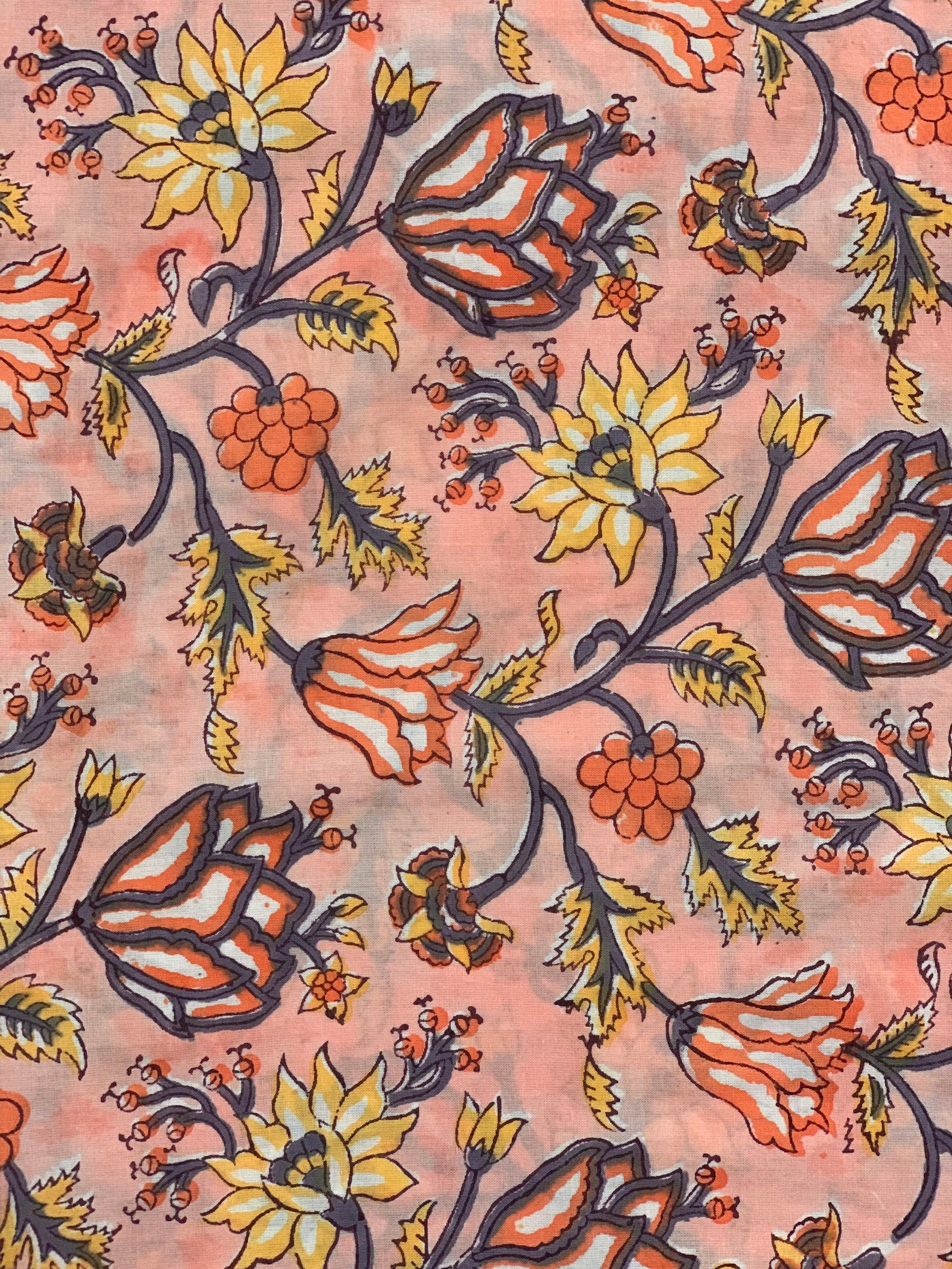 Sanganeri Hand Block Fabric Floral Print Indian Cotton Cambric - Etsy