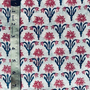 Pink Hand Block Print, Printed Cotton Fabric, Block Printed Fabric ...