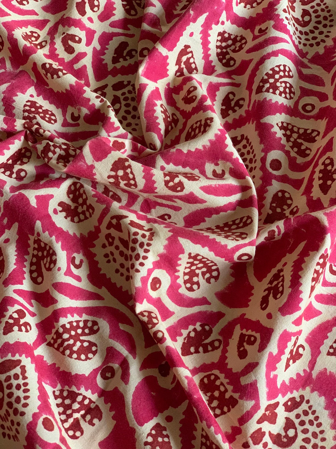 Hand Block Printed Fabric Cotton Fabric Indian Fabric - Etsy