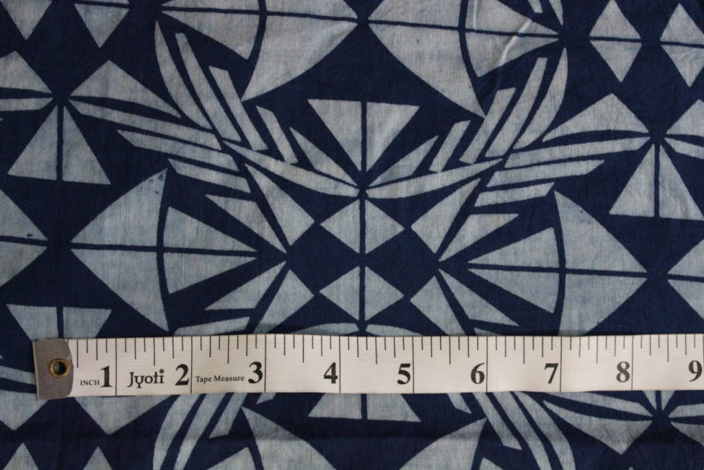 Hand Block Print Indigo Dyed Fabric Geometric Print Fabric - Etsy