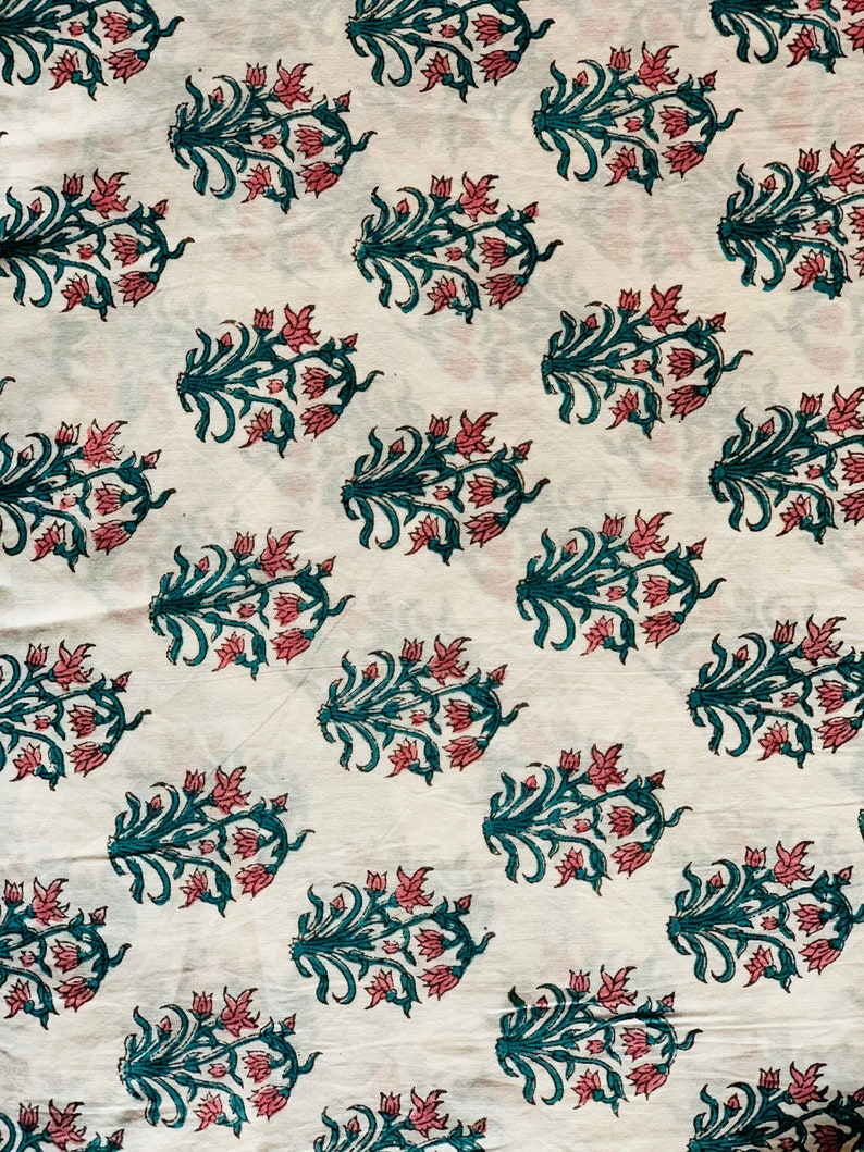 Blue Hand Block Print Printed Cotton Fabric Block Printed - Etsy