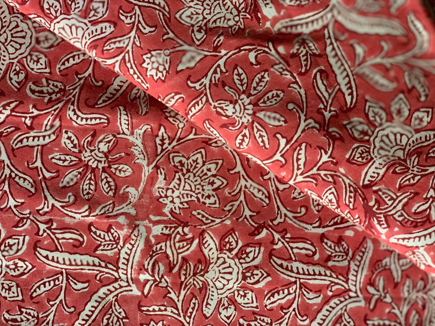 Beautiful floral print hand block print fabric modern | Etsy