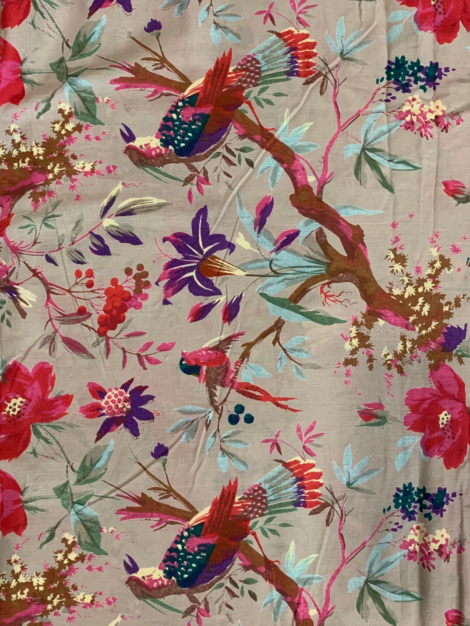 Cotton Fabric Floral Screen Print Soft Cotton Fabric Print | Etsy