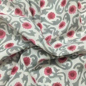 Floral Print Cotton Fabric Block Print Fabric Indian Fabric - Etsy