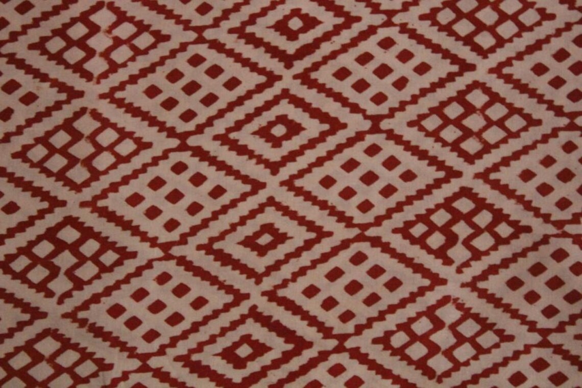 Geometric Print Block Print Fabric Cotton Fabric Fabric by | Etsy