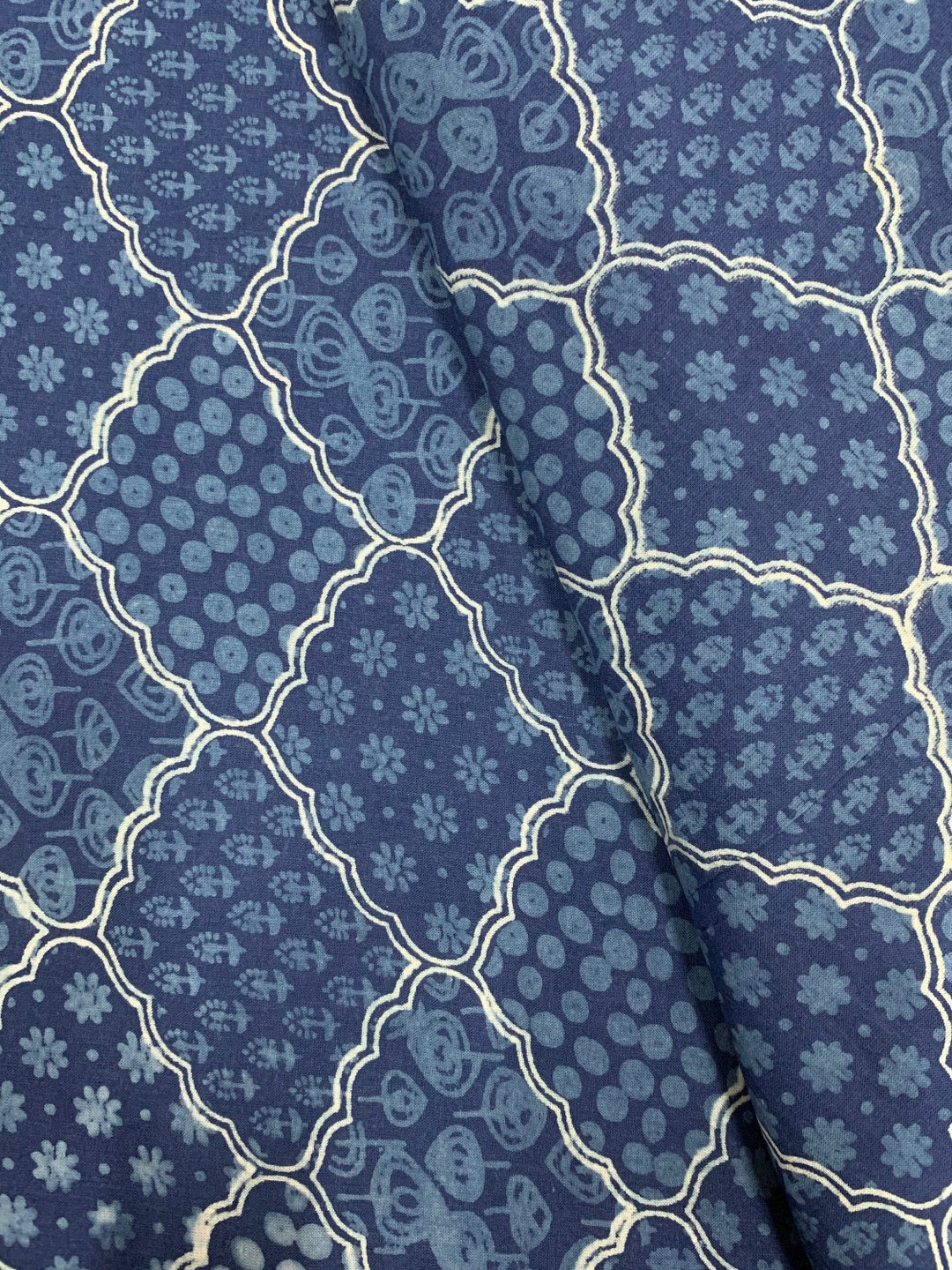 Indigo Block Print Fabric, Hand Block Printed Fabric, Natural Vegetable ...