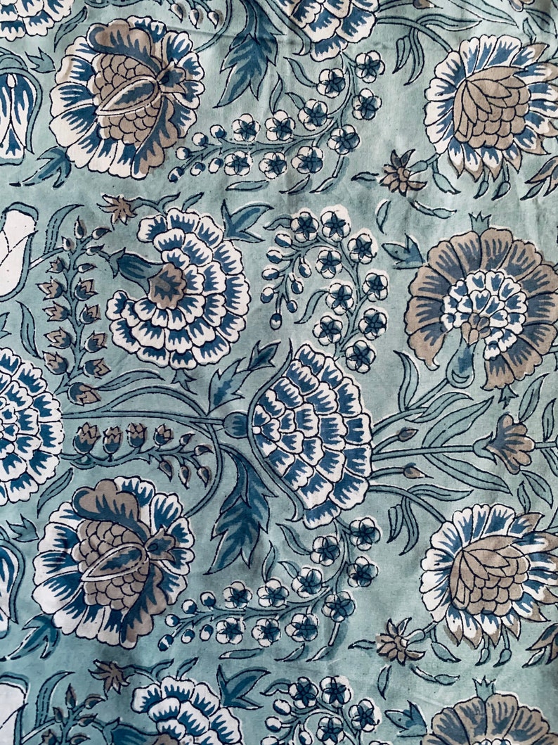 Hand Block Print Floral Print Soft Cotton Fabric Fabric | Etsy