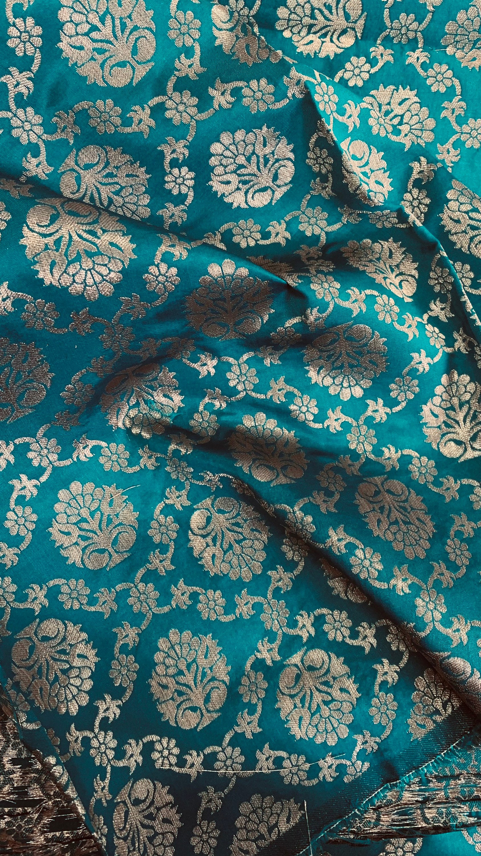 Banarasi Brocade Fabric By The Yard Silk Fabric Wedding Dress Etsy