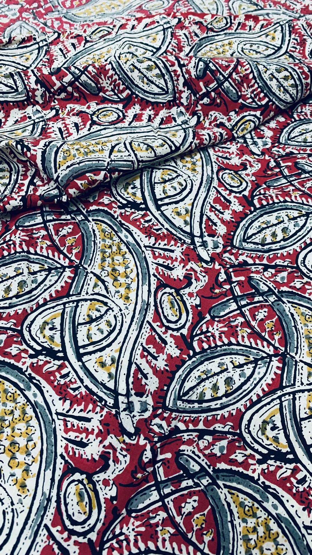 Red Cotton Fabric, Modern Floral Fabric, Indian Dress Fabric, Sewing ...