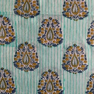 Paisley Print, Hand Block Print, Printed Cotton Fabric, Block Printed ...