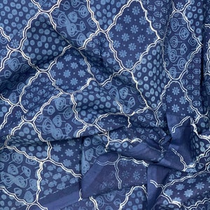 Indigo Block Print Fabric, Hand Block Printed Fabric, Natural Vegetable ...