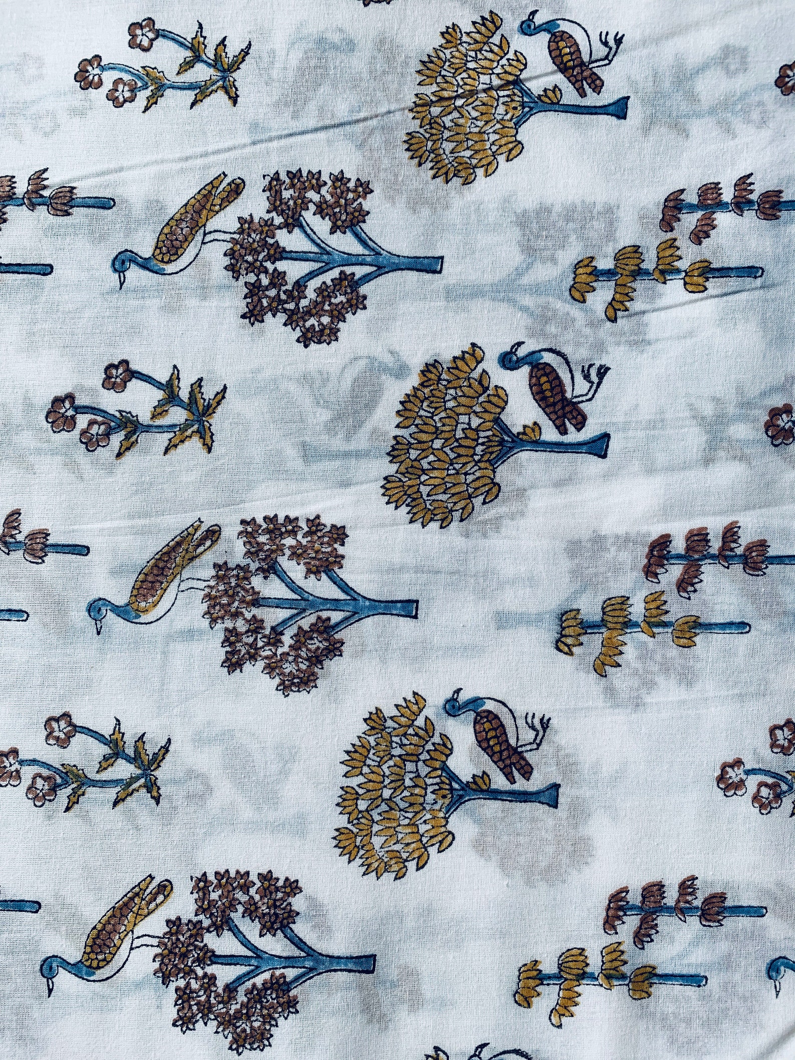 Cotton Fabric floral block print sewing theme fabric modern | Etsy