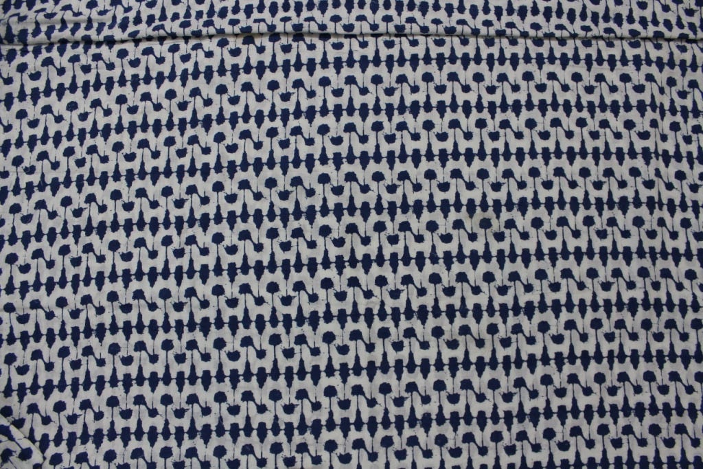 By the Yard Blue and White Checks Print Royal Indigo Blue Hand | Etsy