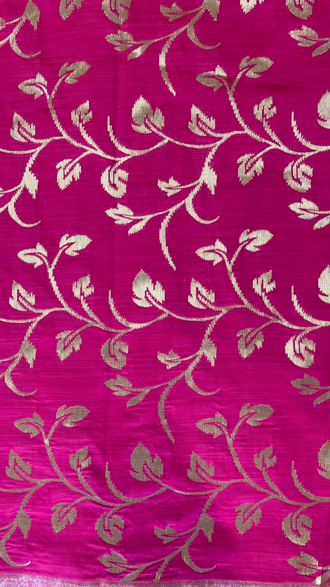 Pink Indian Brocade Fabric by the Yard Banarasi Blended Silk | Etsy