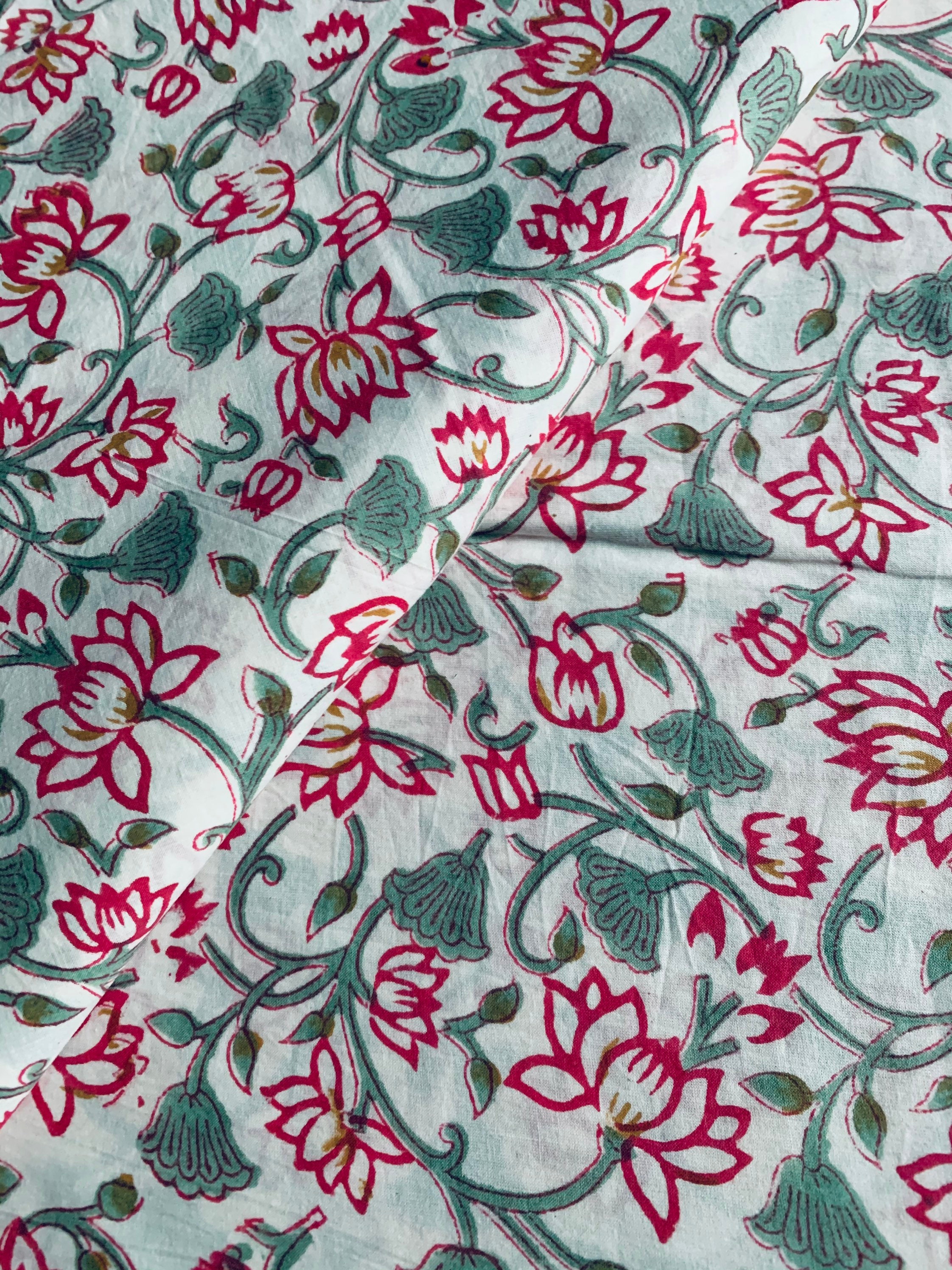 Hand Block Print Floral Print Soft Cotton Fabric Fabric | Etsy