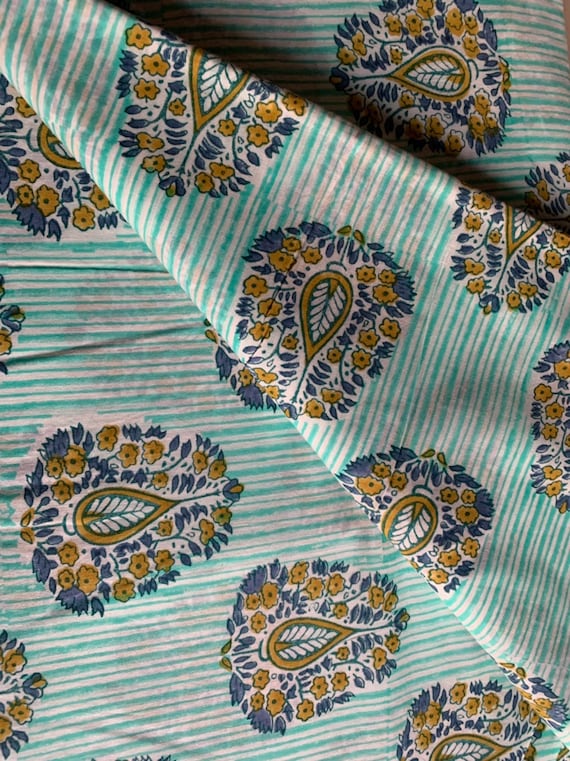 Paisley Print Hand Block Print Printed Cotton Fabric Block - Etsy UK