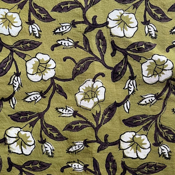 Green Block Print Fabric - Etsy